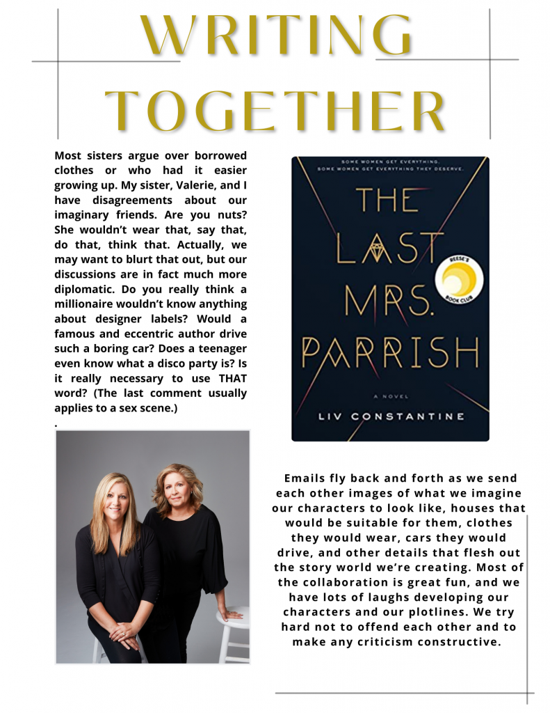 How two sisters write together | Liv Constantine