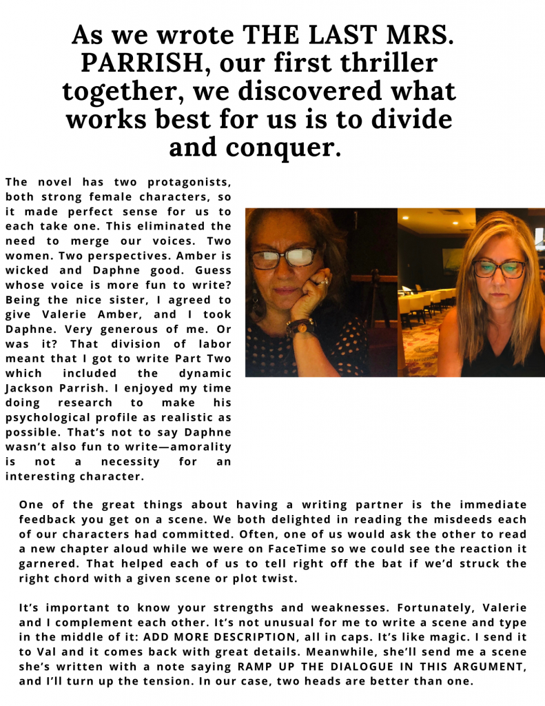 How two sisters write together | Liv Constantine