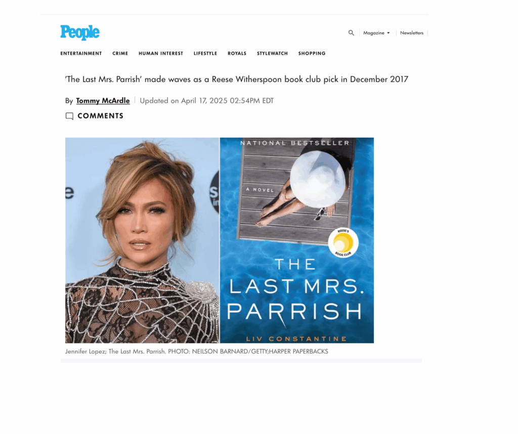 People - Jennifer Lopez to Star in Movie Adaptation of Best-Selling ...
