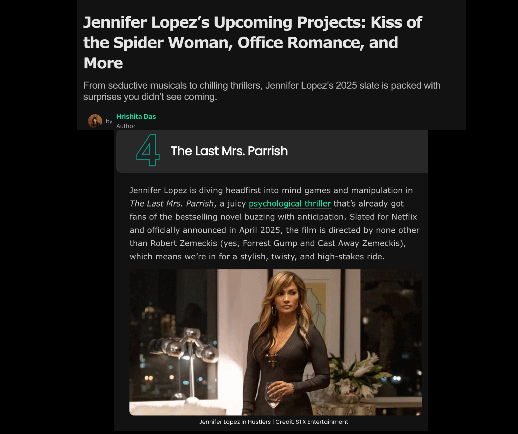 Jennifer Lopez's Upcoming Projects | Liv Constantine